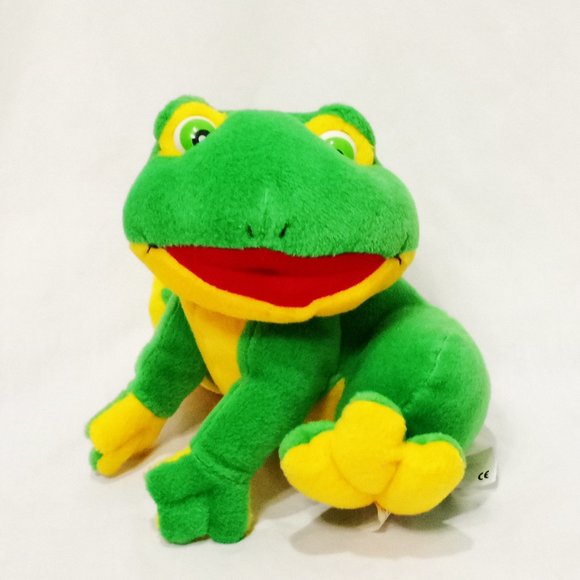 Play-By-Play | Toys | Happy Frog Green Yellow Plush Stuffed Animal 6 ...